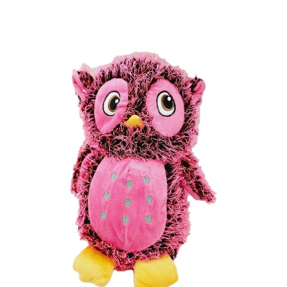Toys | Owl Pink Black Fluffy 9 Sewn Eyes Kellytoy Silver Yellow Plush ...